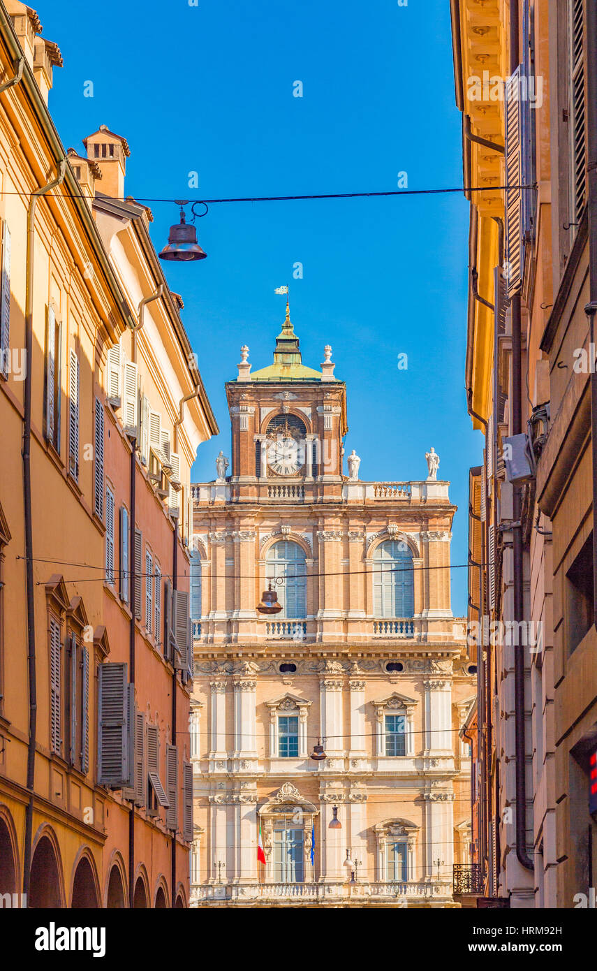 Architecture of the colorful buildings of Modena in Italy Stock Photo ...