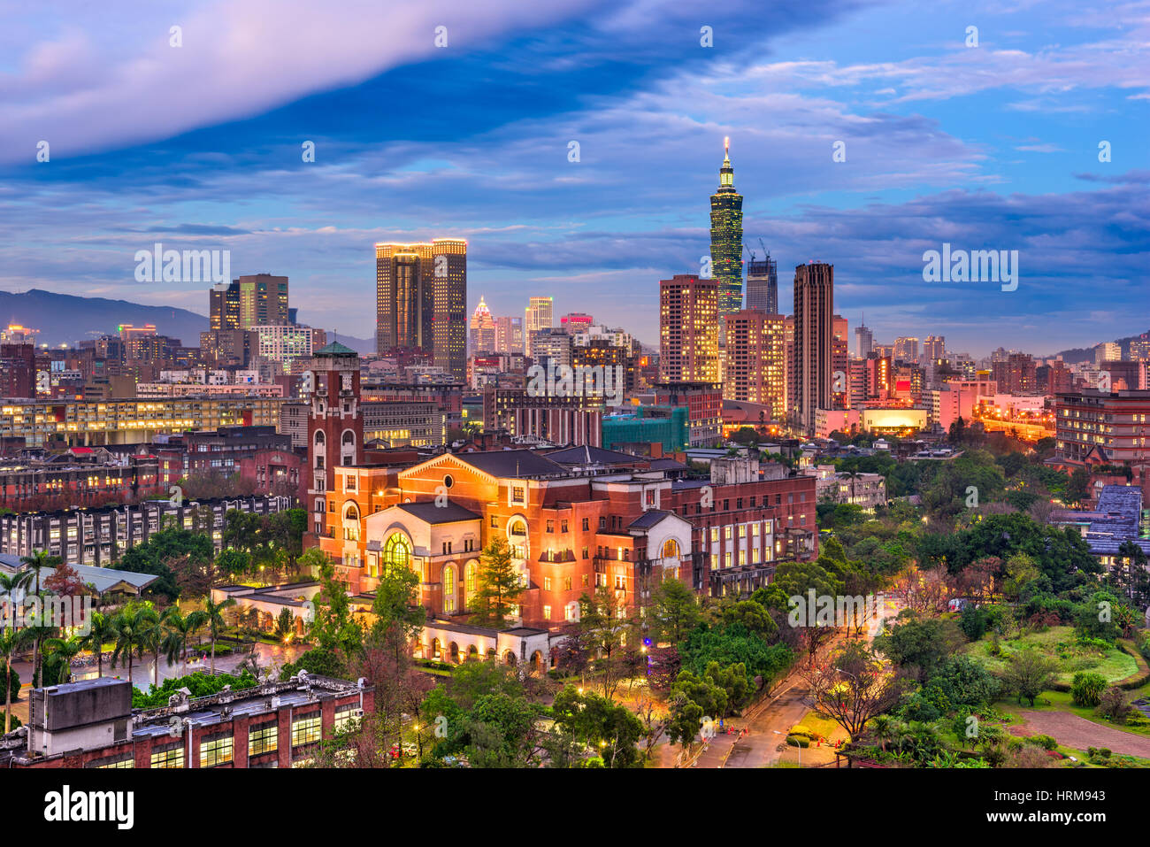 Taipei, Taiwan skyline over National Taiwan University Stock Photo - Alamy