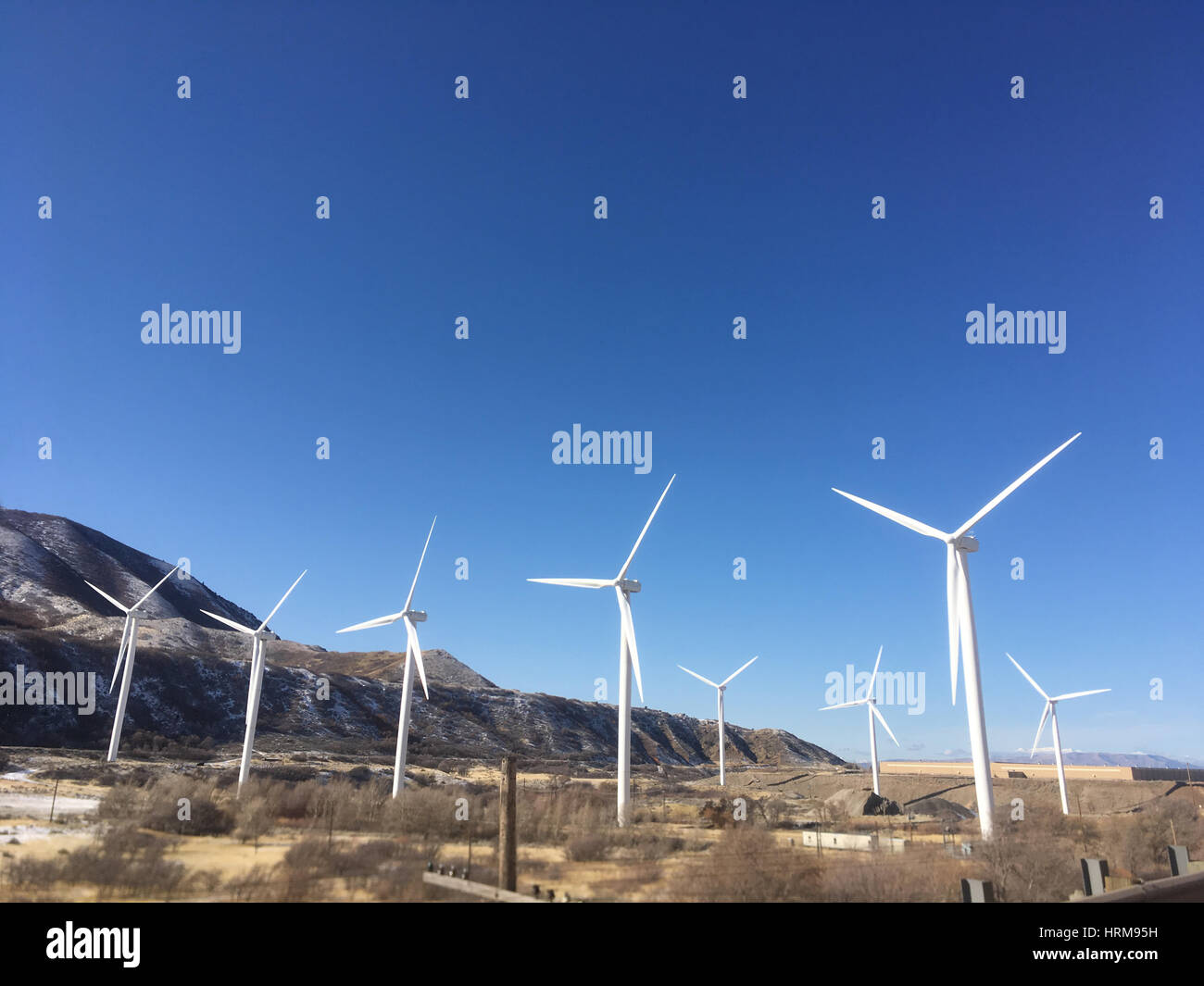 Wind farm at the mouth of Spanish Fork Canyon, Spanish Fork, Utah.Wind ...