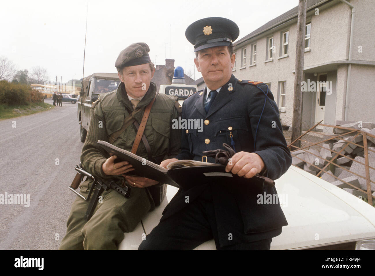 Lieutenant Noel Byrne (l), of the Irish Army Cavalry Squadron, and ...