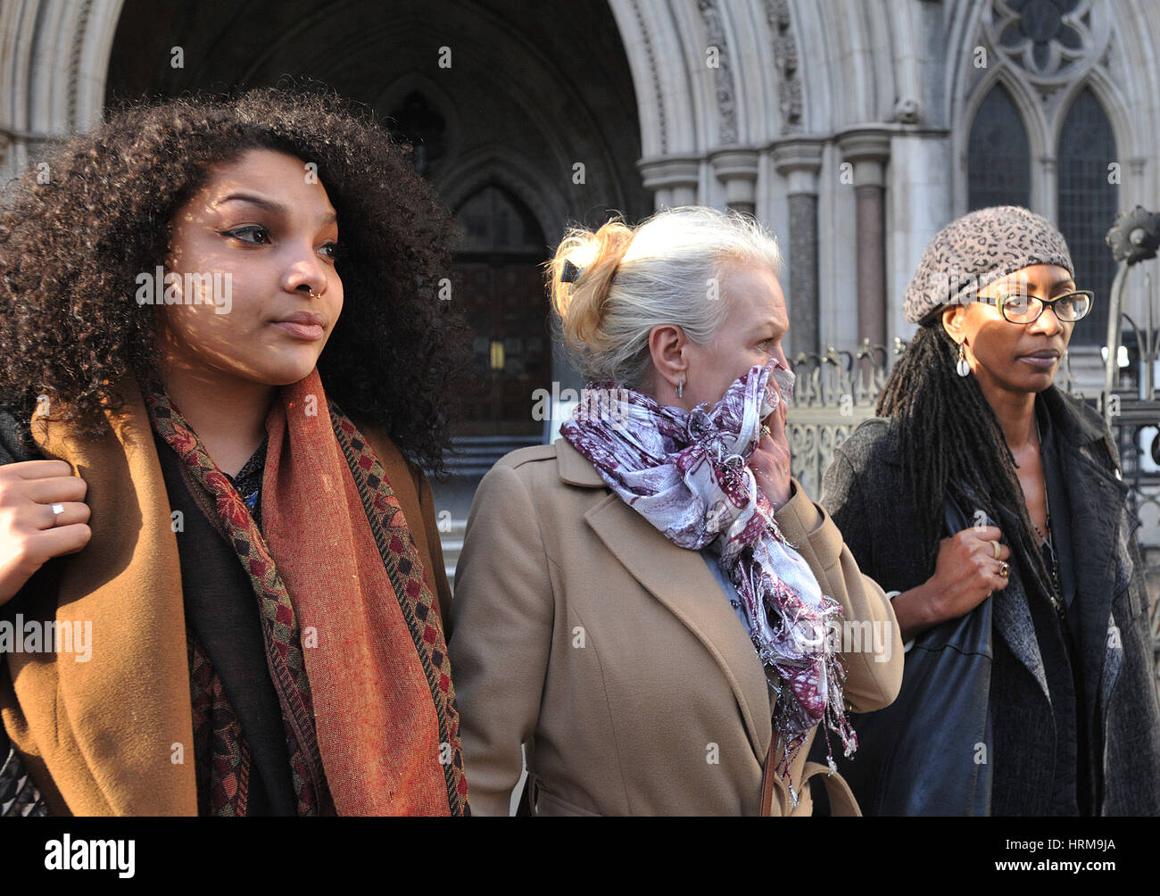 Aunt Carole Duggan (centre) at the Royal Courts of Justice in London ...