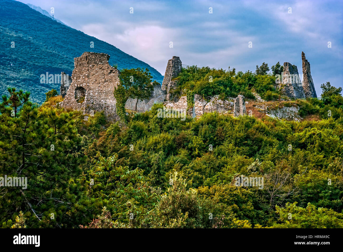 Italy Trentino Alto Adige Garda Lake Nago the Castle of Penede Stock ...