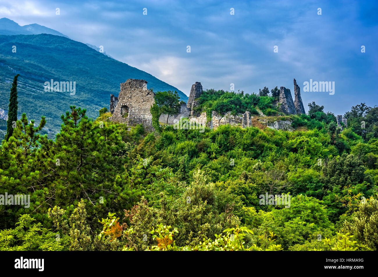 Italy Trentino Alto Adige Garda Lake Nago the Castle of Penede Stock ...