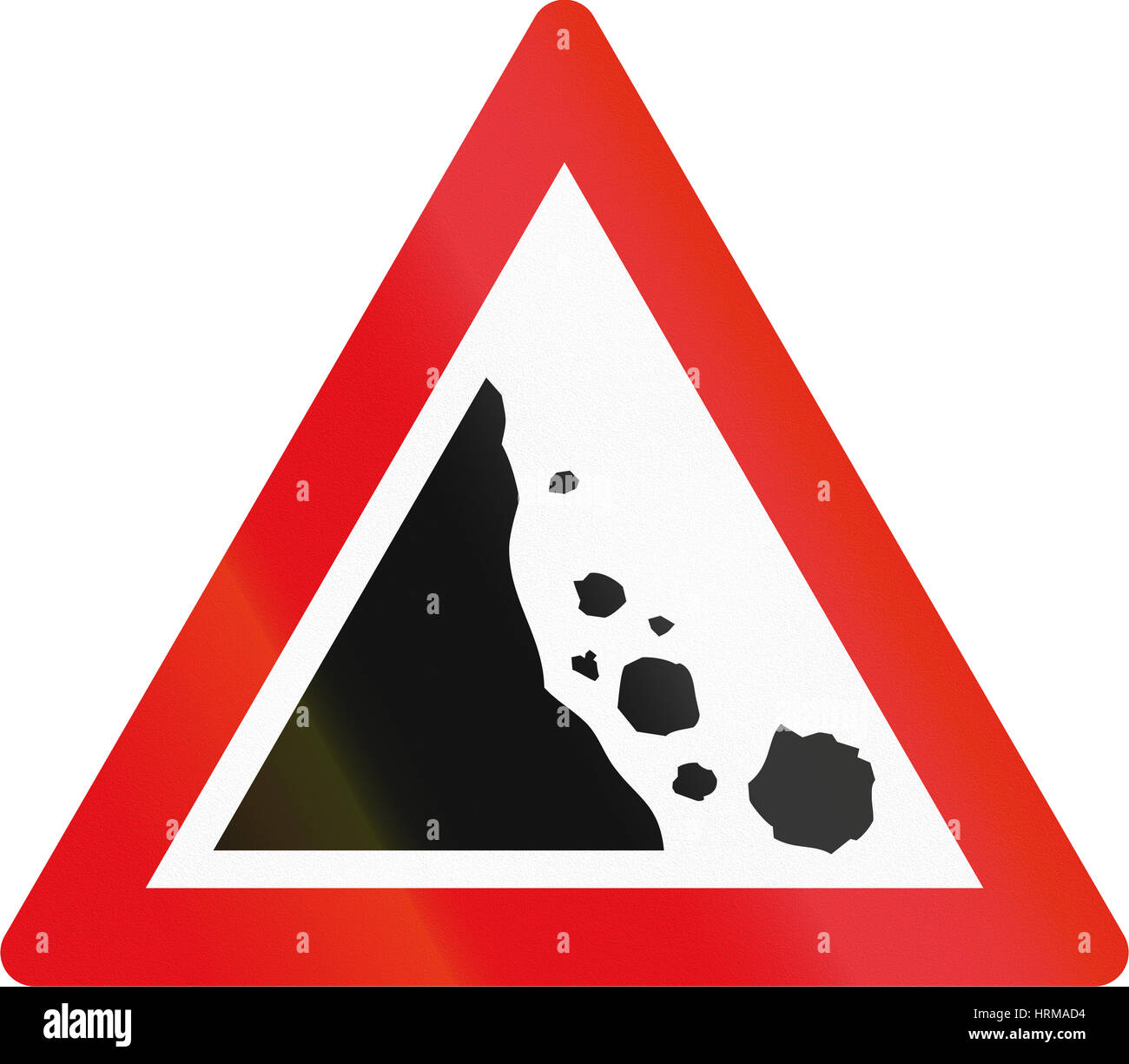 Falling Rocks Road Sign
