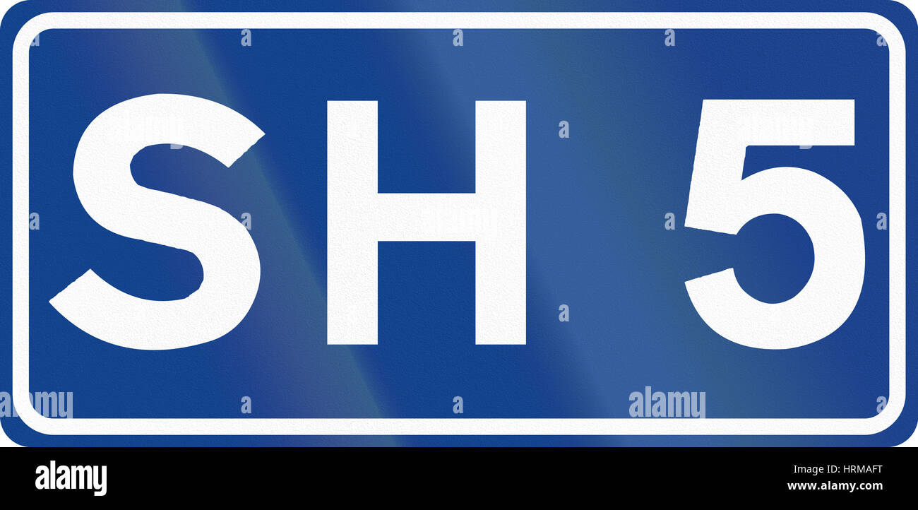 Official highway shield of SH5 in Albania Stock Photo - Alamy