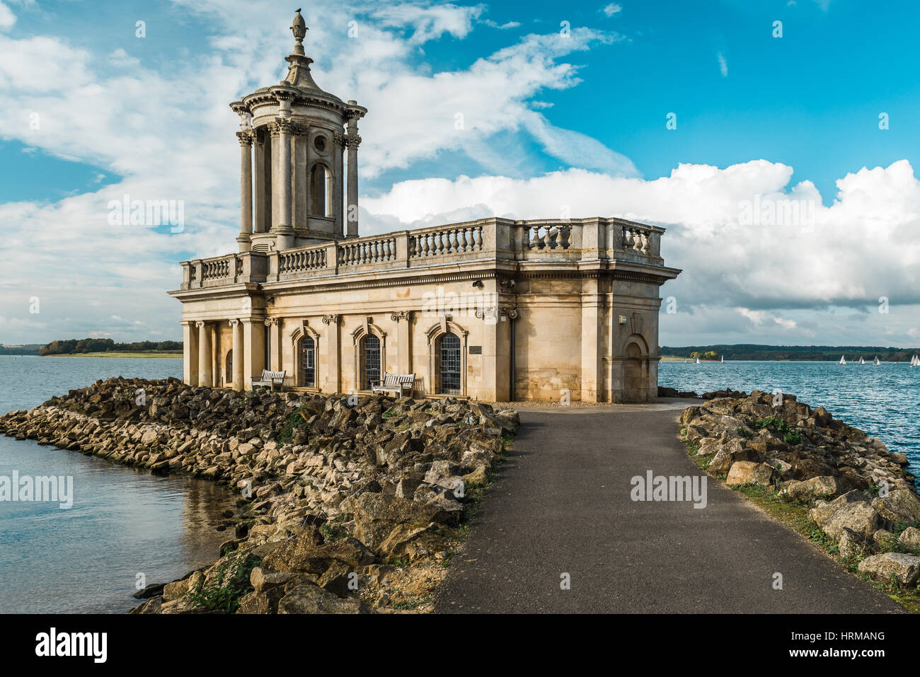 Rutland Water Park, England. Normanton Church which is Rutland's most ...