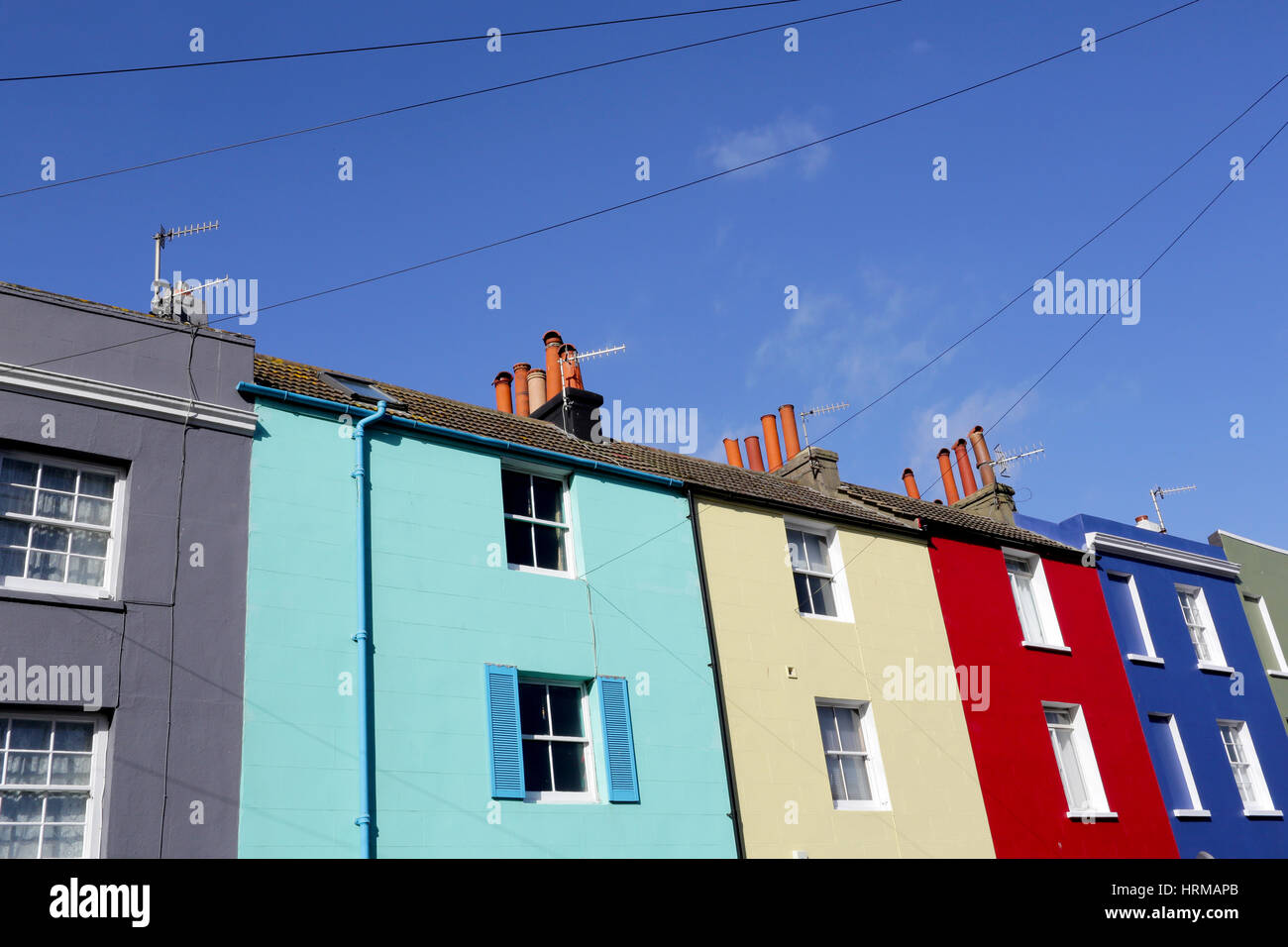 Colourful terraced houses Stock Photo - Alamy
