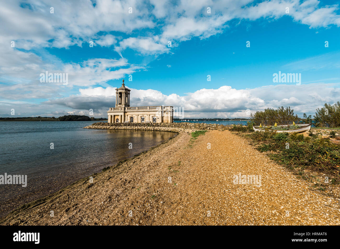 Rutland Water Park, England. Normanton Church which is Rutland's most ...