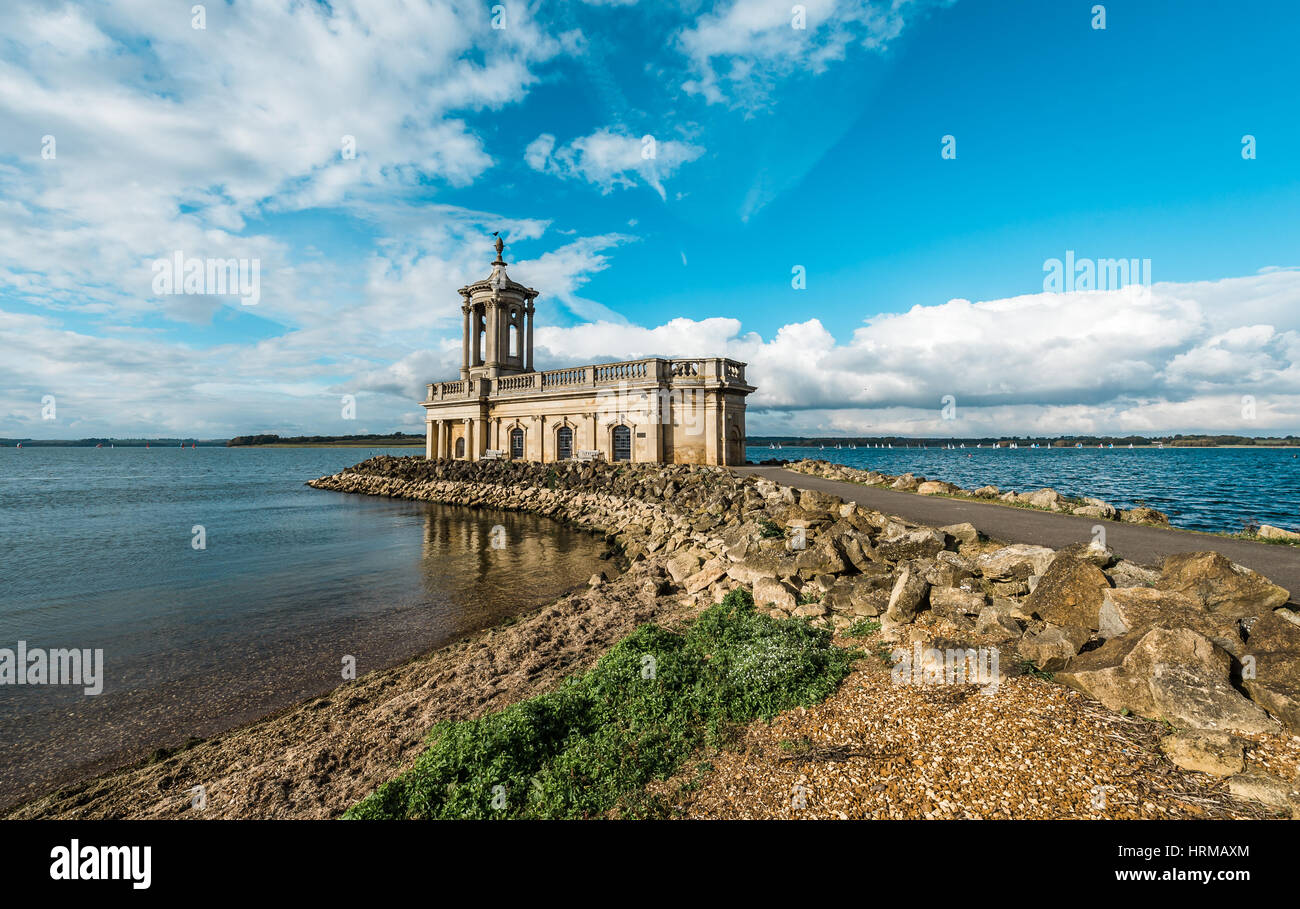 Rutland Water Park, England. Normanton Church which is Rutland's most ...