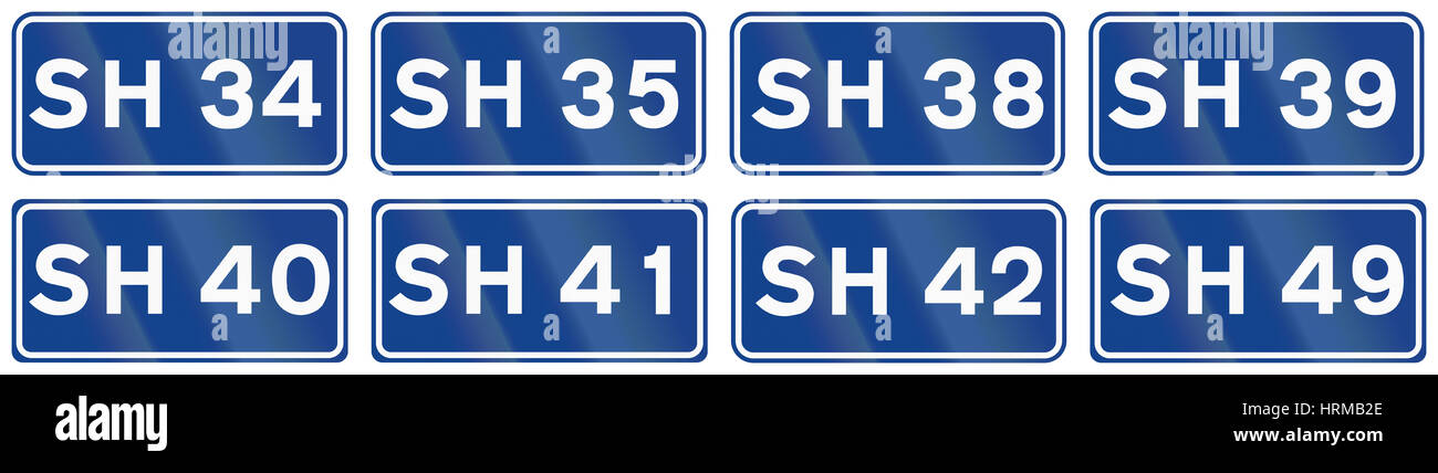 Collection of highway shields used in Albania Stock Photo - Alamy