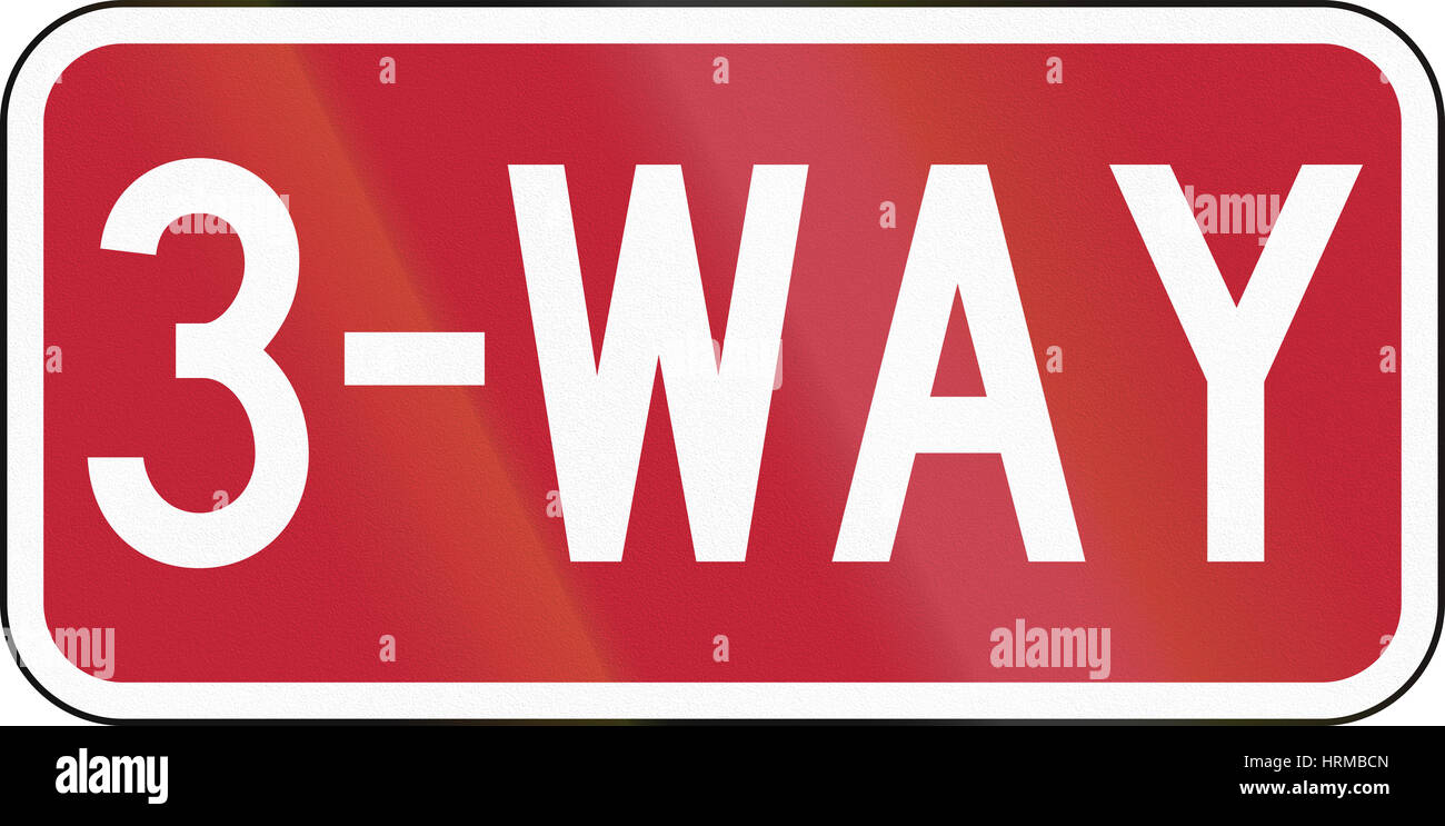 Road sign used in the US state of Delaware - 3-way Stock Photo - Alamy
