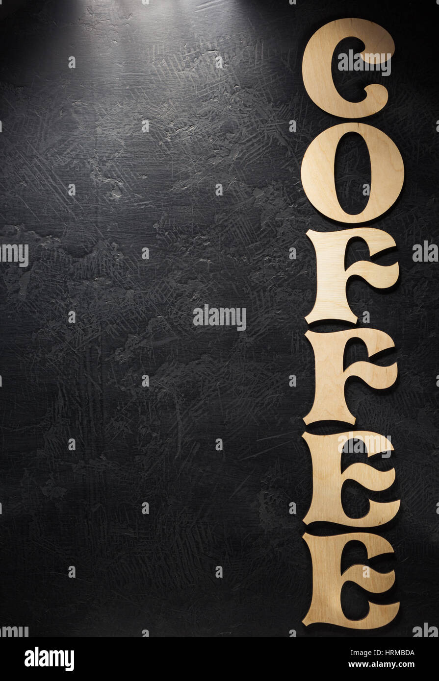 coffee letters on black background Stock Photo - Alamy
