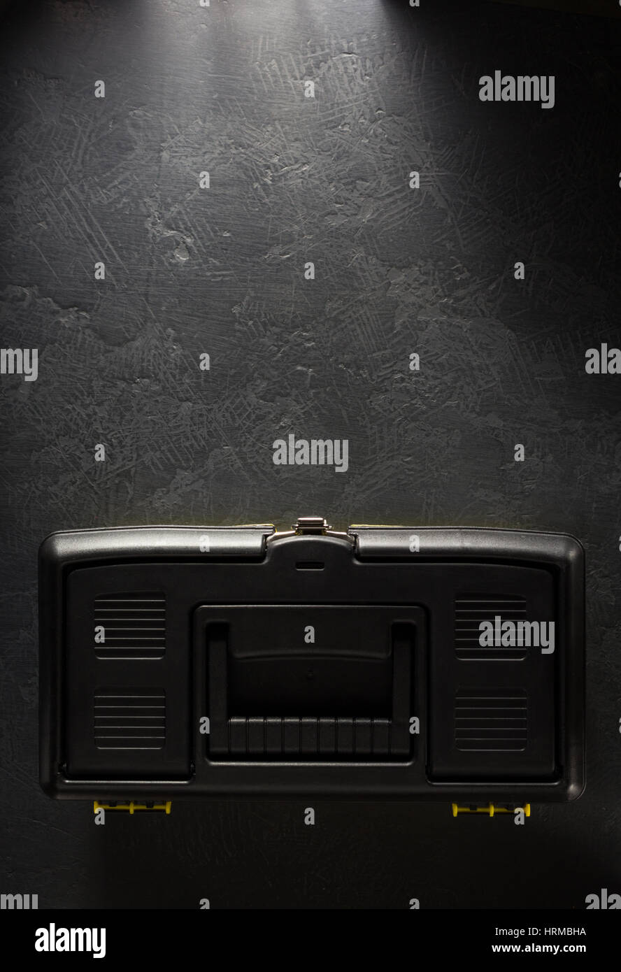 toolbox on black background texture Stock Photo - Alamy