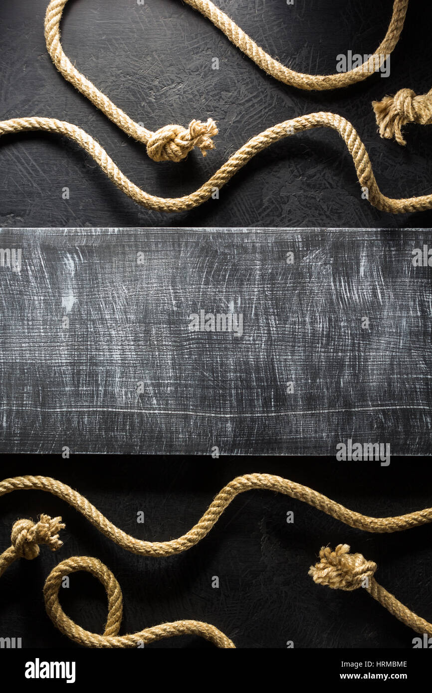 ship rope at black background texture Stock Photo - Alamy