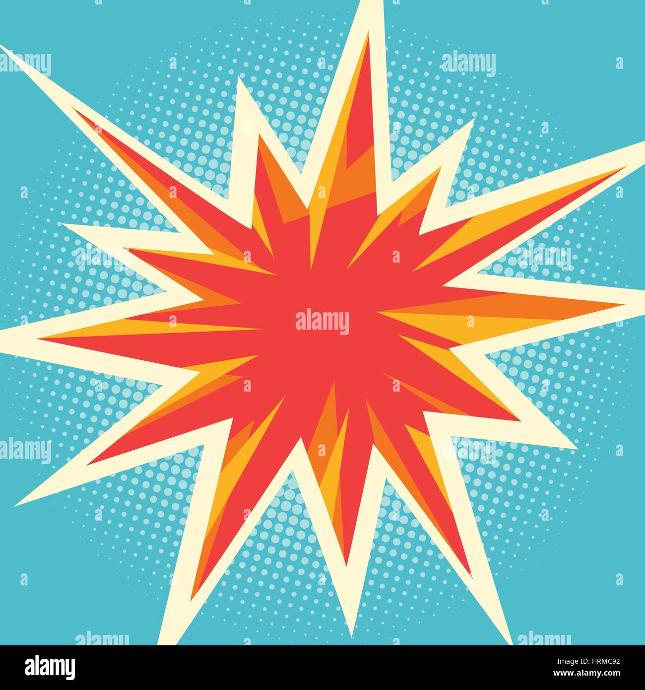 Comic flash in the form of multipath stars. Pop art retro vector ...