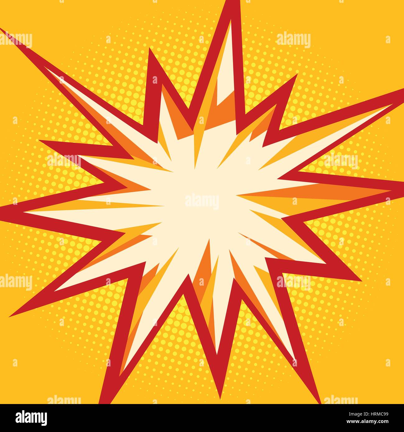 Comic flash in the form of multipath stars. Pop art retro vector ...