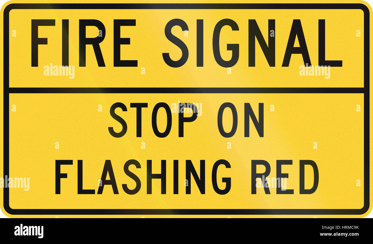 Road sign used in the US state of Delaware - Fire signal Stock Photo ...