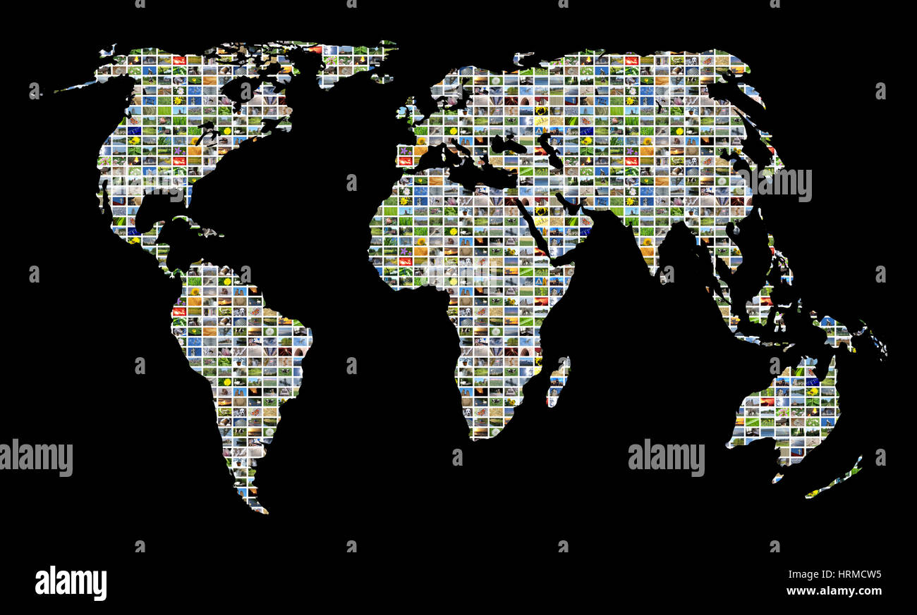 World continents mosaic hi-res stock photography and images - Alamy