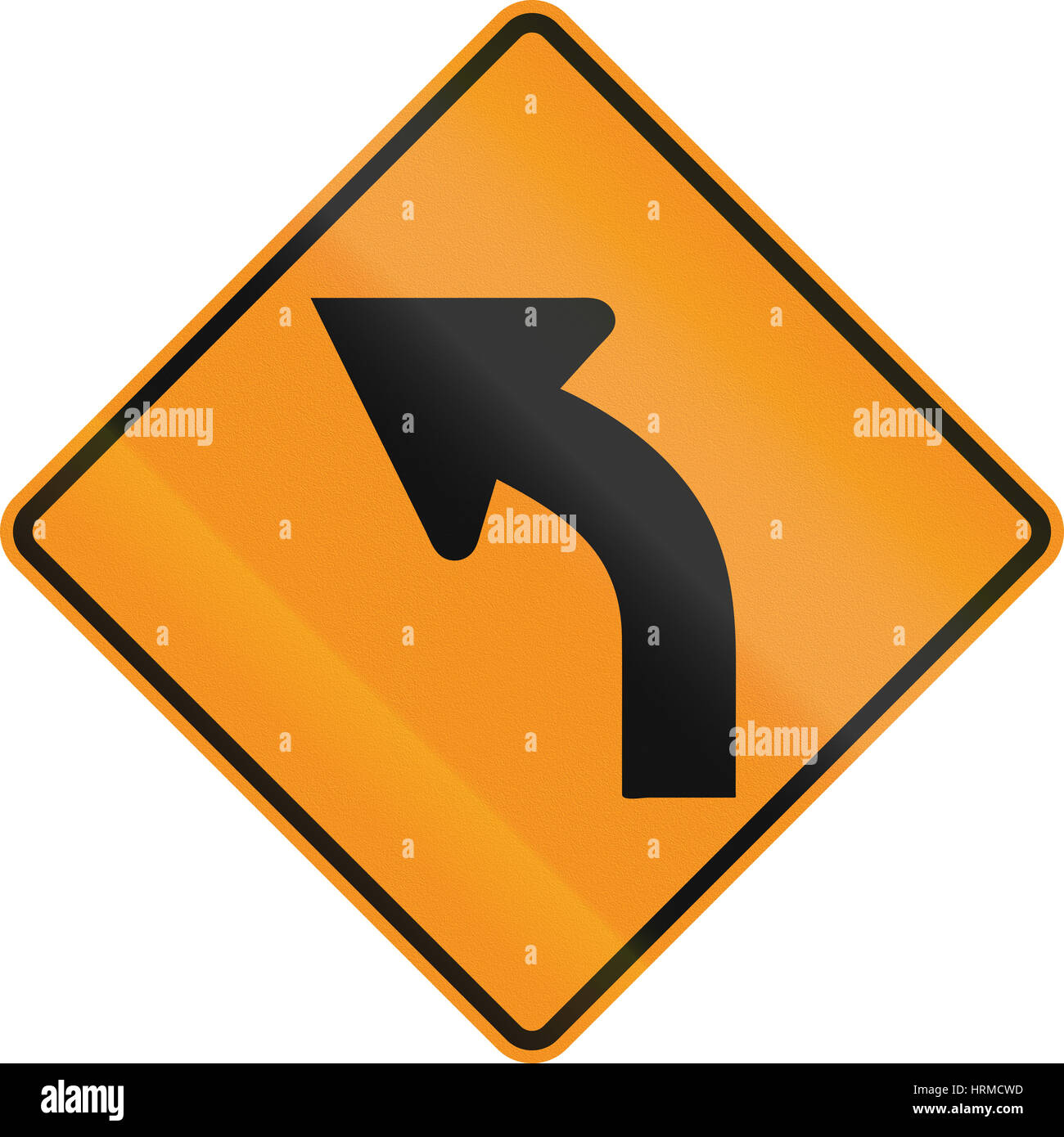 Temporary road control version - Left curve Stock Photo - Alamy