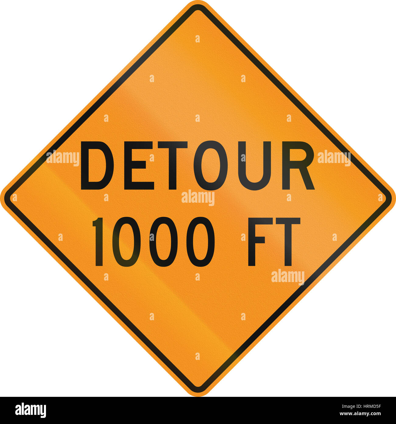 United States MUTCD road sign - Detour 1000 Feet Stock Photo - Alamy