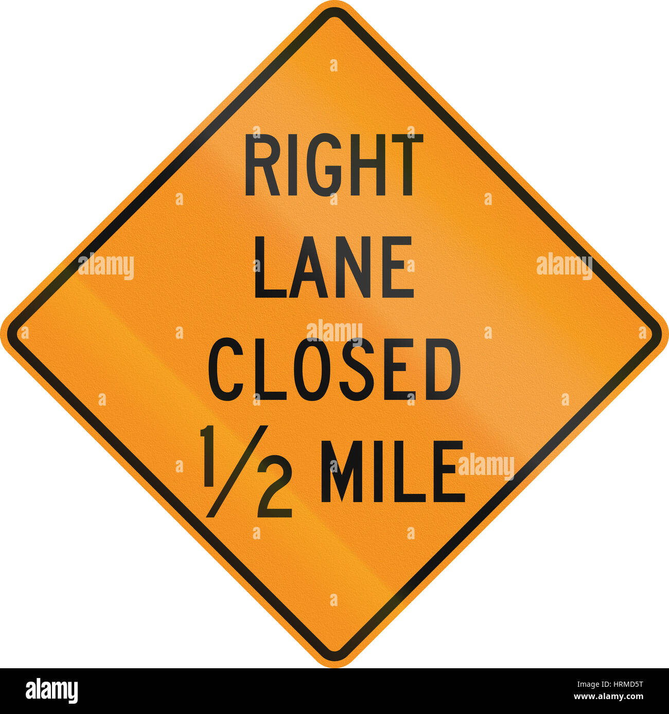 United States MUTCD road sign - Lane closed Stock Photo - Alamy