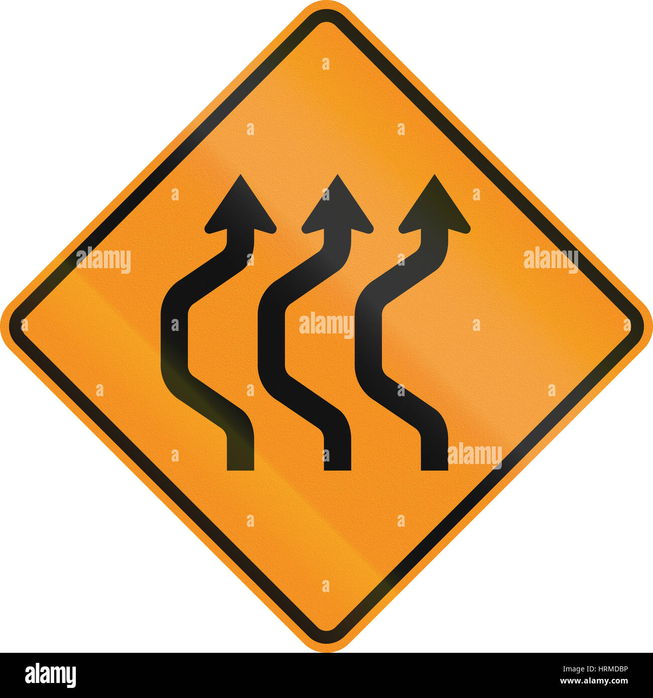 United States MUTCD road sign - Road deviation Stock Photo - Alamy