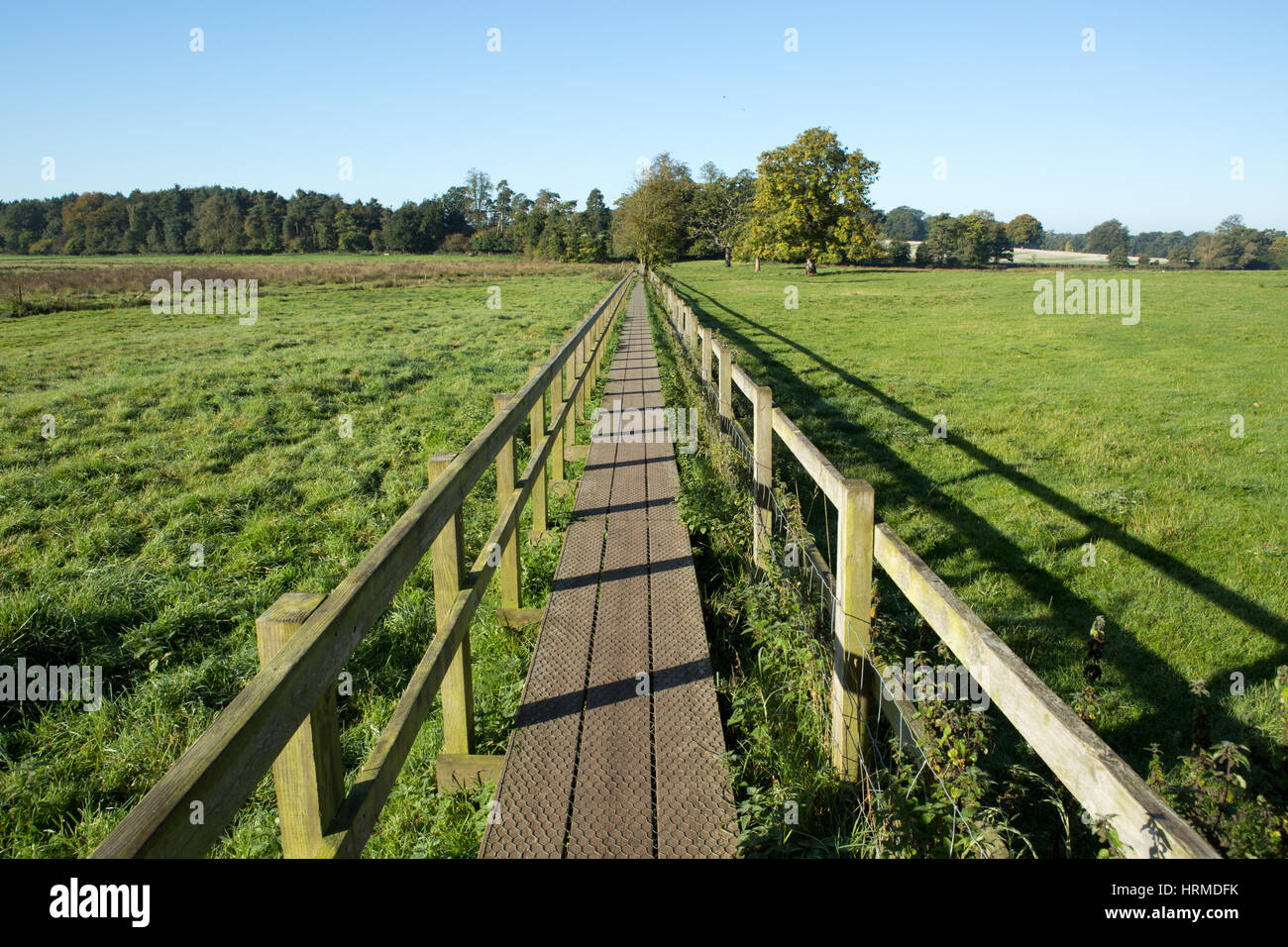 Wooden public footpath, Warwickshire, England, UK Stock Photo - Alamy