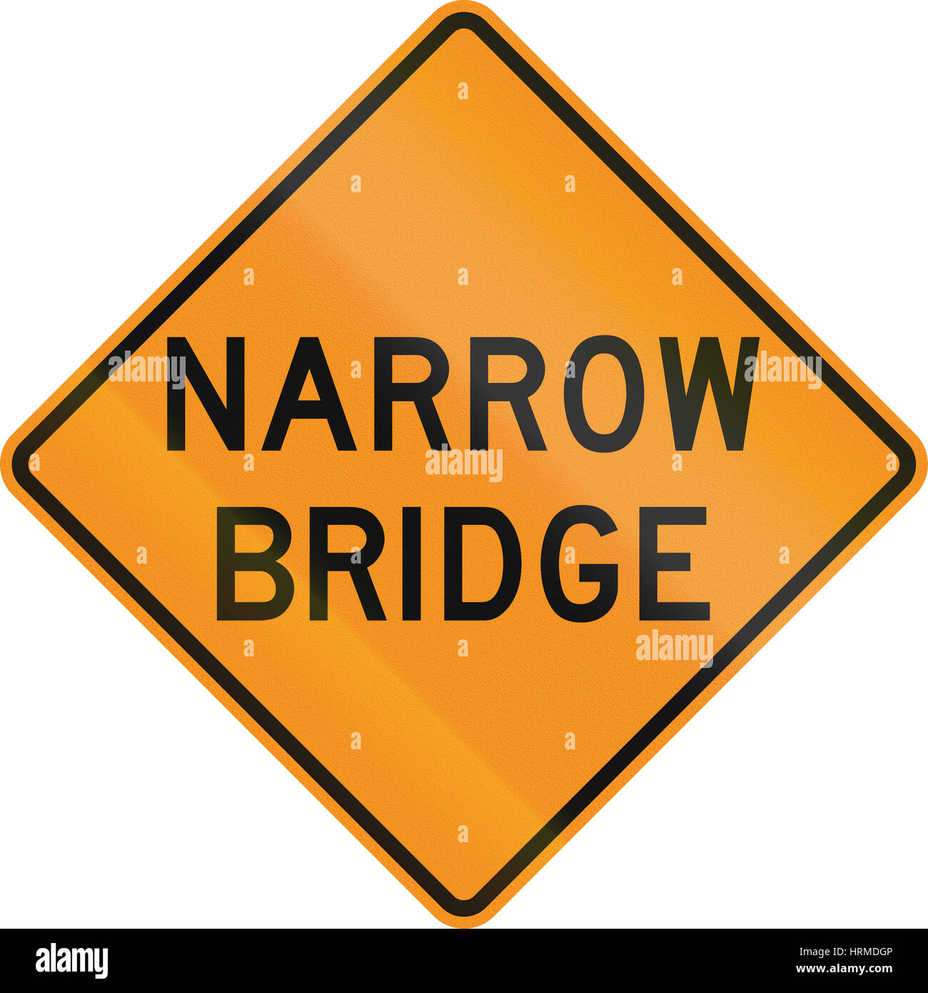 United States MUTCD road sign - Narrow bridge Stock Photo - Alamy