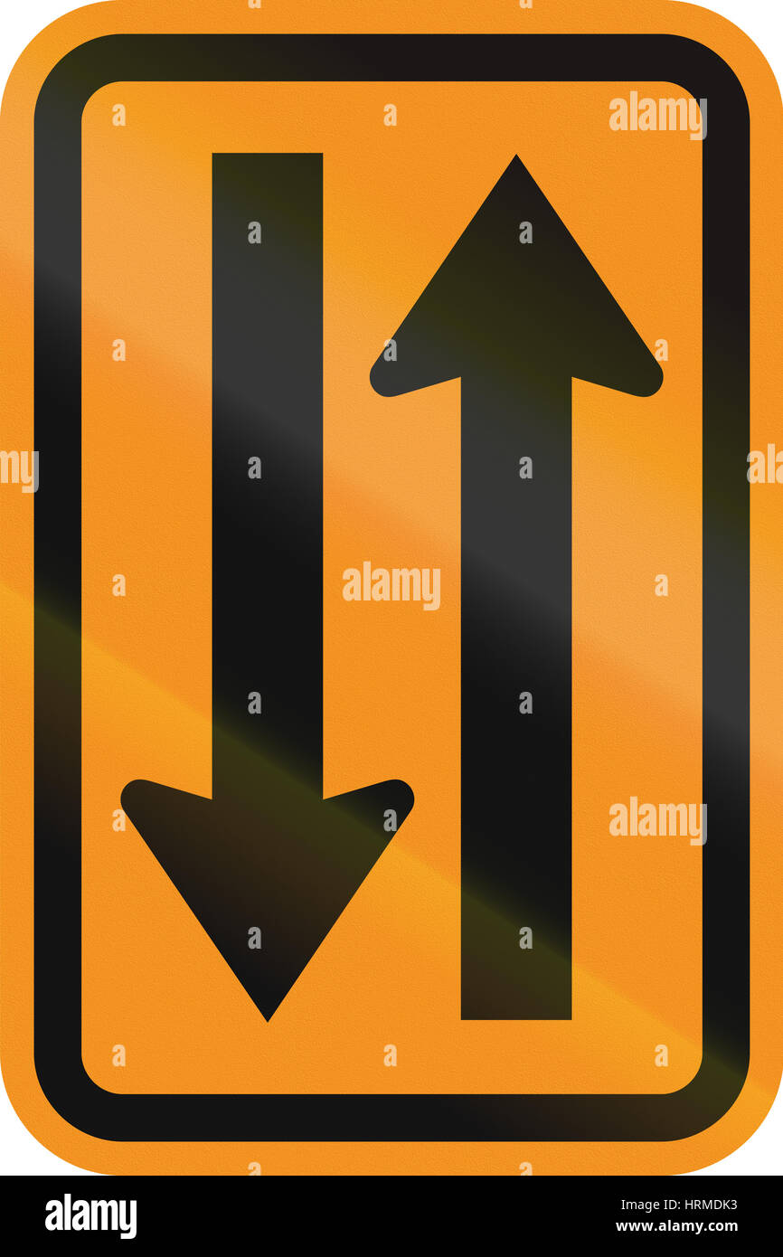 United States MUTCD road sign - Two-way traffic Stock Photo - Alamy