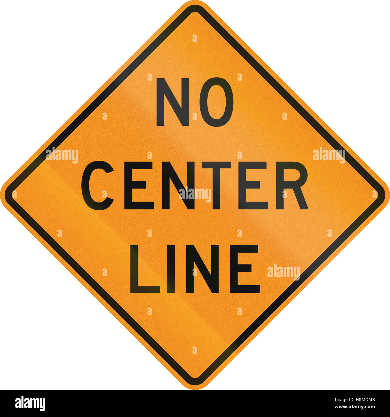 United States MUTCD road sign - No center line Stock Photo - Alamy