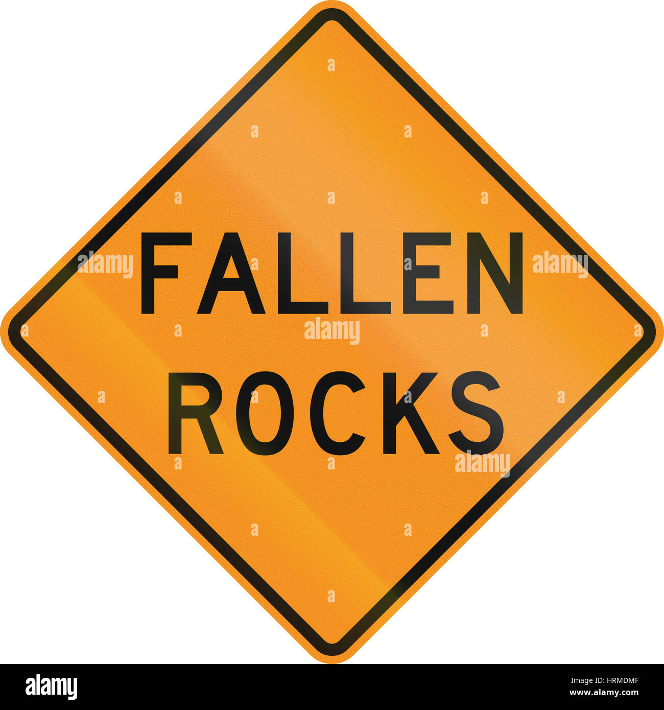United States MUTCD road sign - Fallen rocks Stock Photo - Alamy