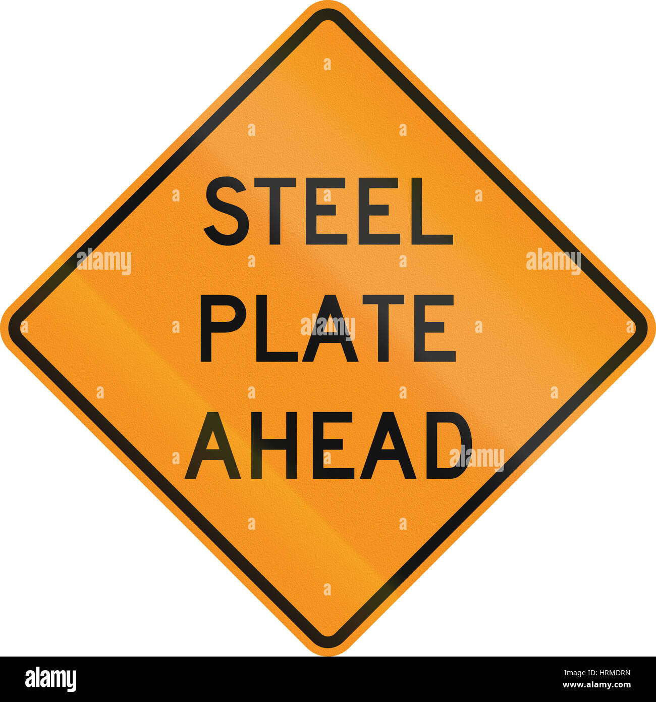United States MUTCD road sign - Steel plate ahead Stock Photo - Alamy