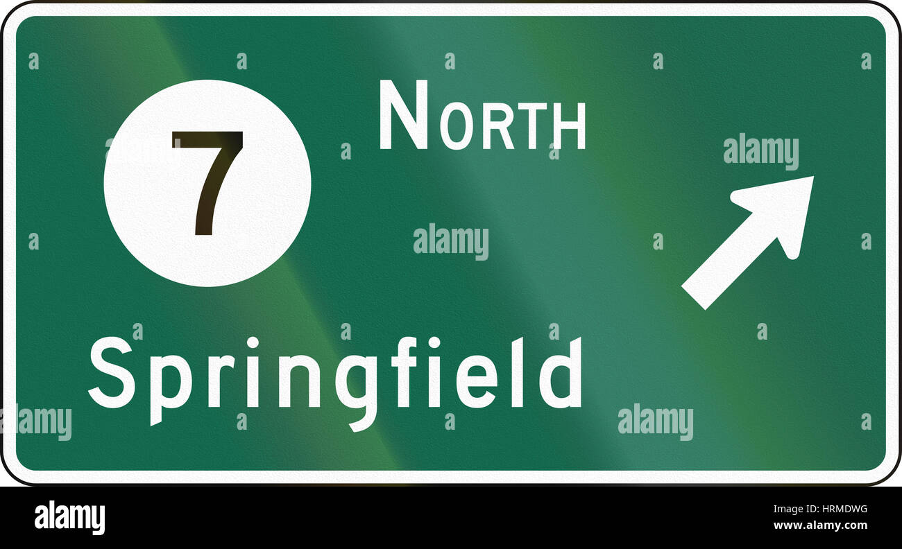 United States MUTCD guide road sign - Destination sign Stock Photo - Alamy