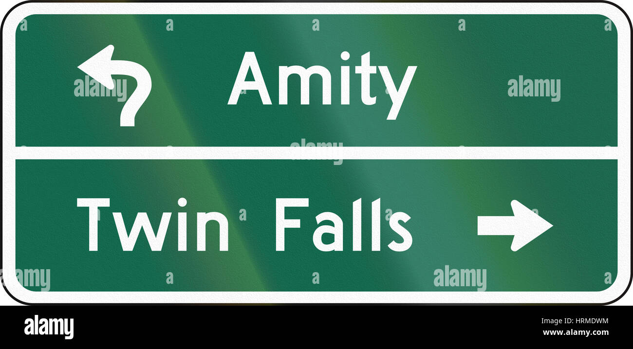 United States MUTCD guide road sign - Destination sign Stock Photo - Alamy