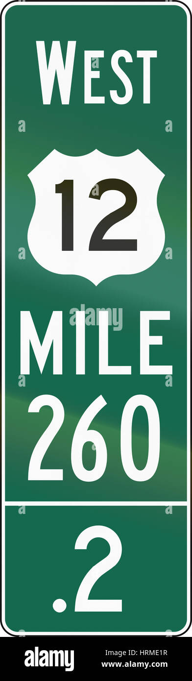 United States MUTCD road sign - Distance road marker Stock Photo - Alamy