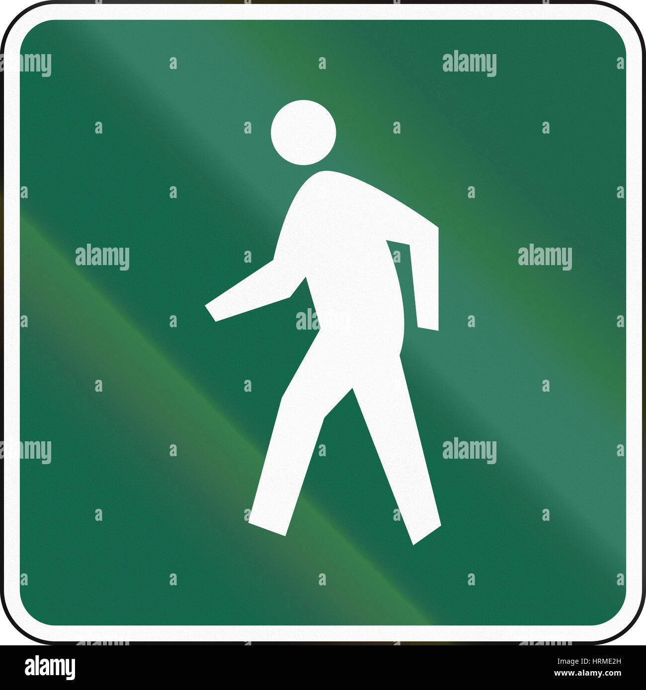United States MUTCD road sign - Pedestrian route Stock Photo - Alamy