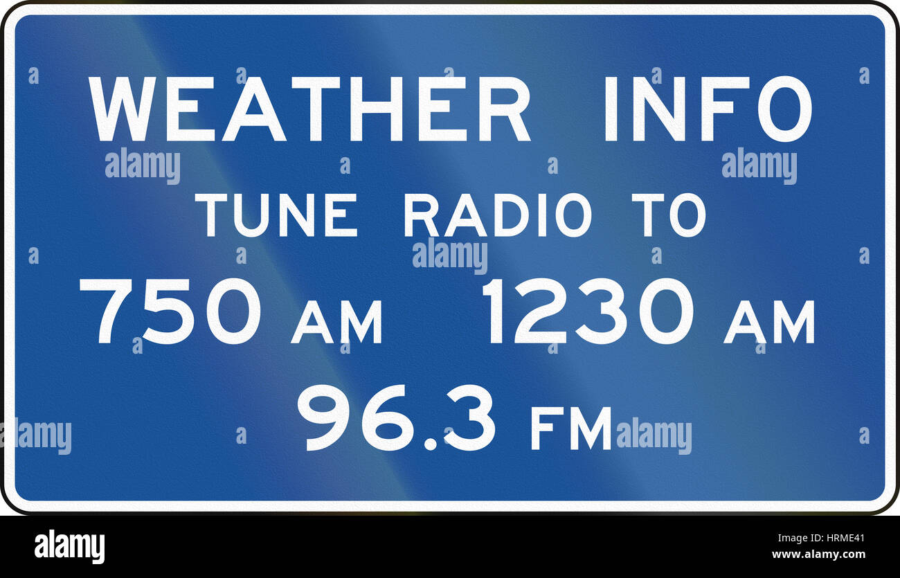United States MUTCD guide road sign - Weather info Stock Photo - Alamy