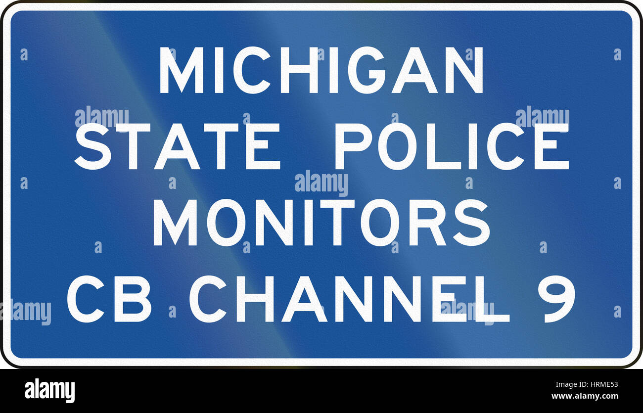 United States MUTCD guide road sign - Michigan state police monitors ...