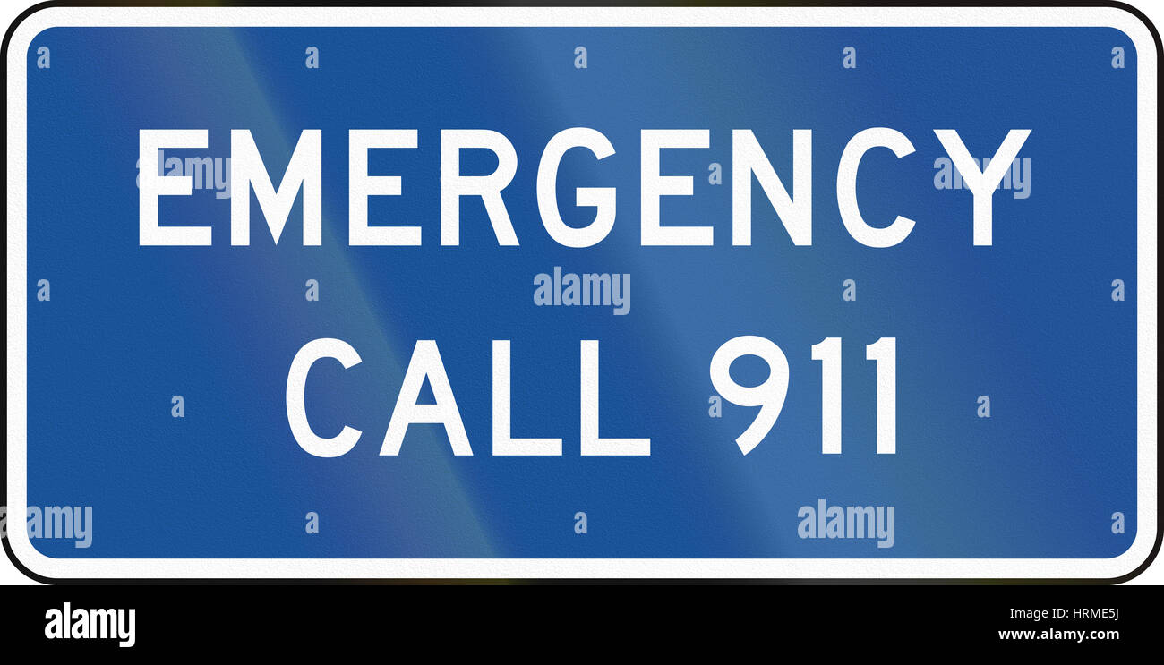 United States MUTCD guide road sign - Emergency call Stock Photo - Alamy