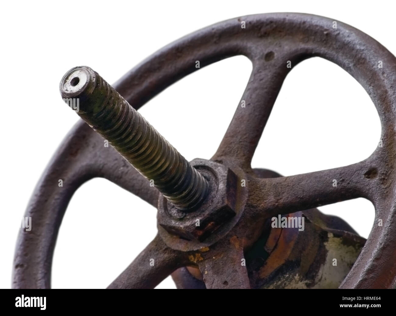 Industrial Valve Wheel And Stem, Weathered Old Aged Rusty Grunge Latch ...