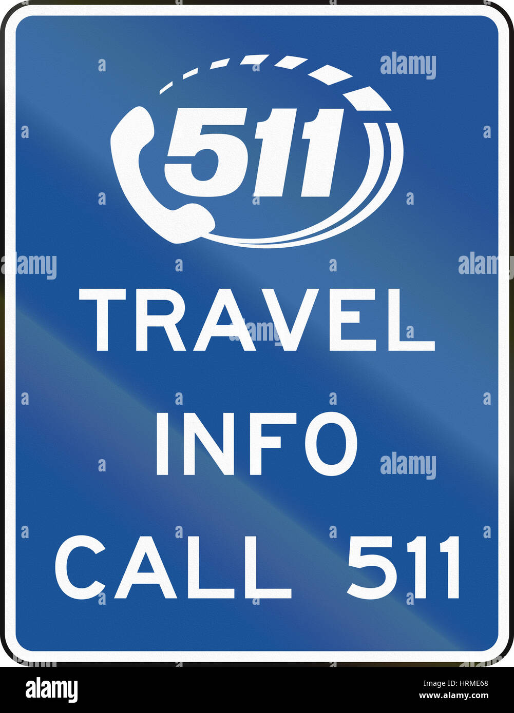 United States MUTCD guide road sign - Travel info call 511 Stock Photo ...