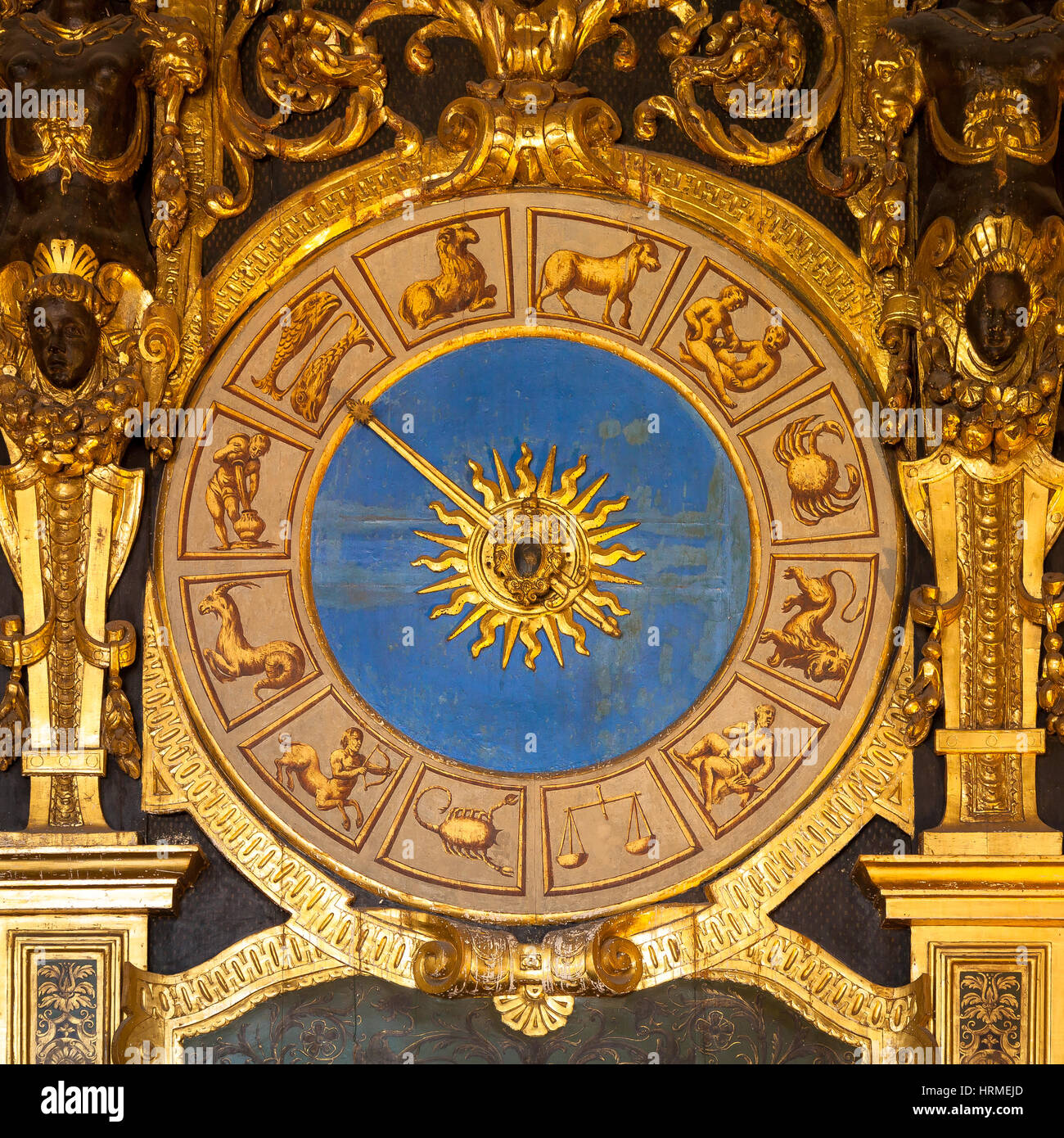 Venice, Italy. Detail of the Astronomical Clock in Palazzo Ducale Stock ...
