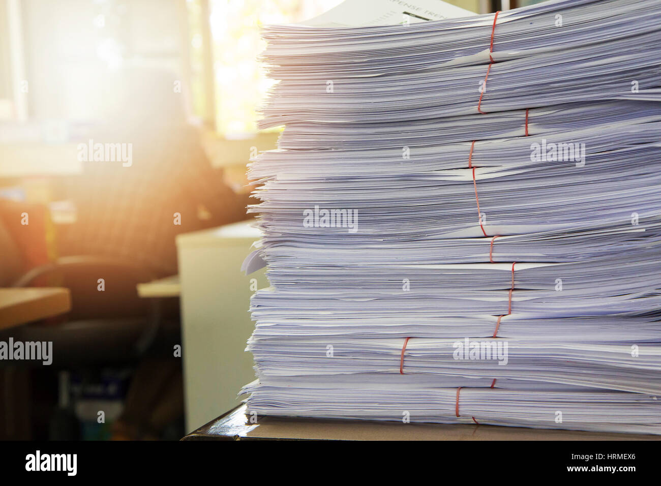 Business Concept, Pile of unfinished documents on office desk, Stack of ...