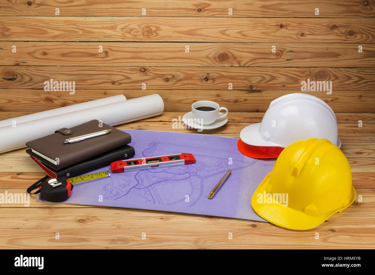 Architect concept, Architects office working with blueprints Stock ...