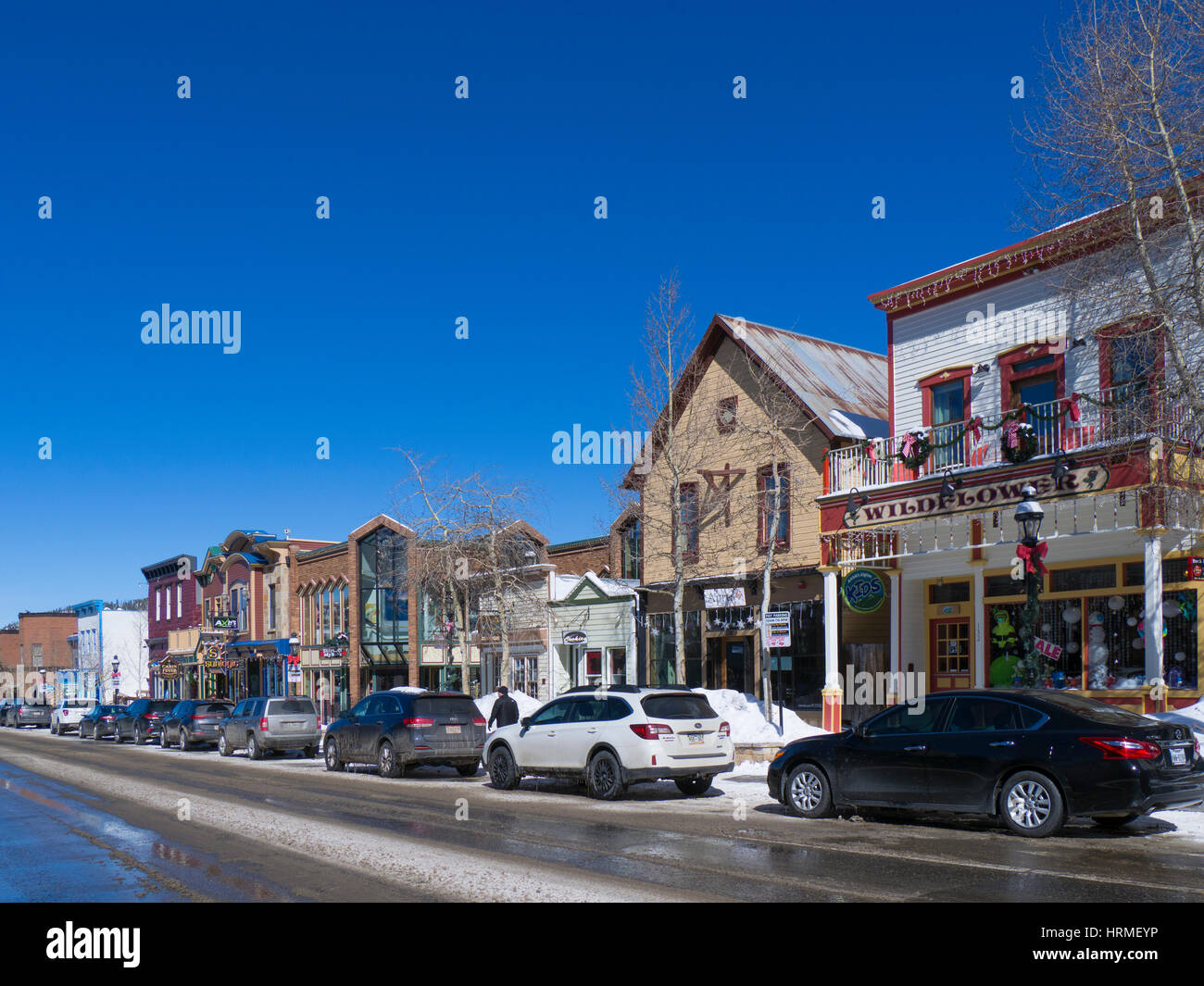 Main Street, winter, Breckenridge, Colorado Stock Photo - Alamy