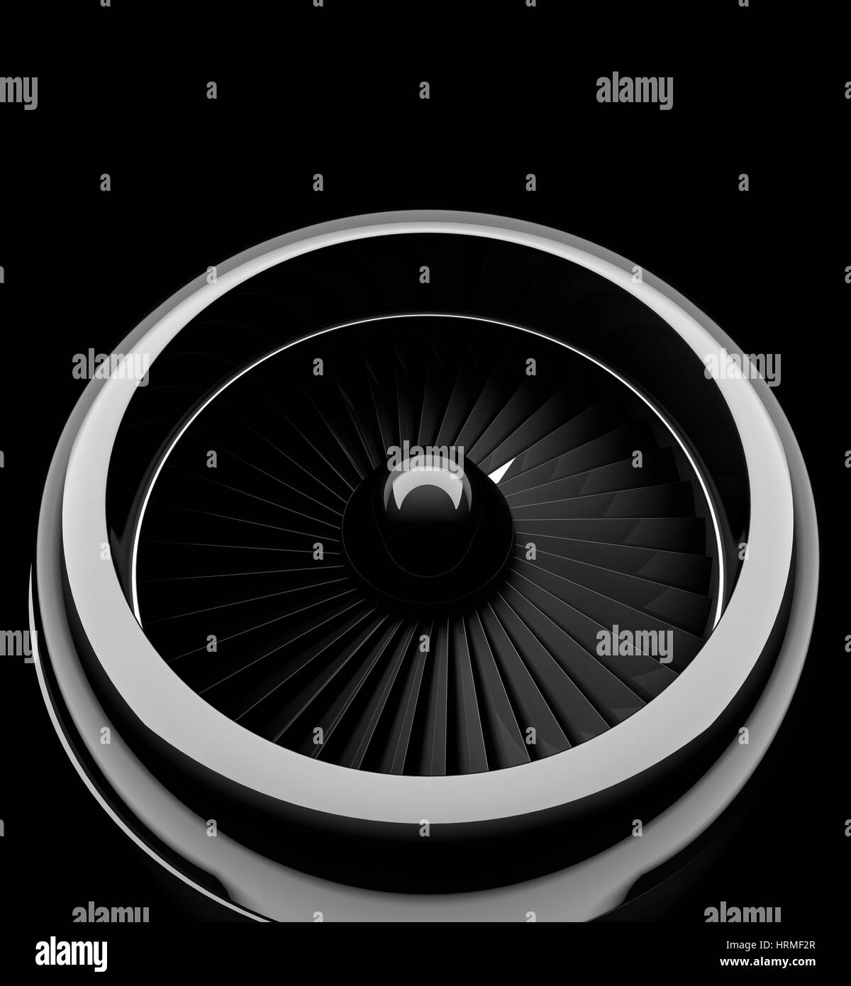 Front view of jet engine. 3d render Stock Photo - Alamy