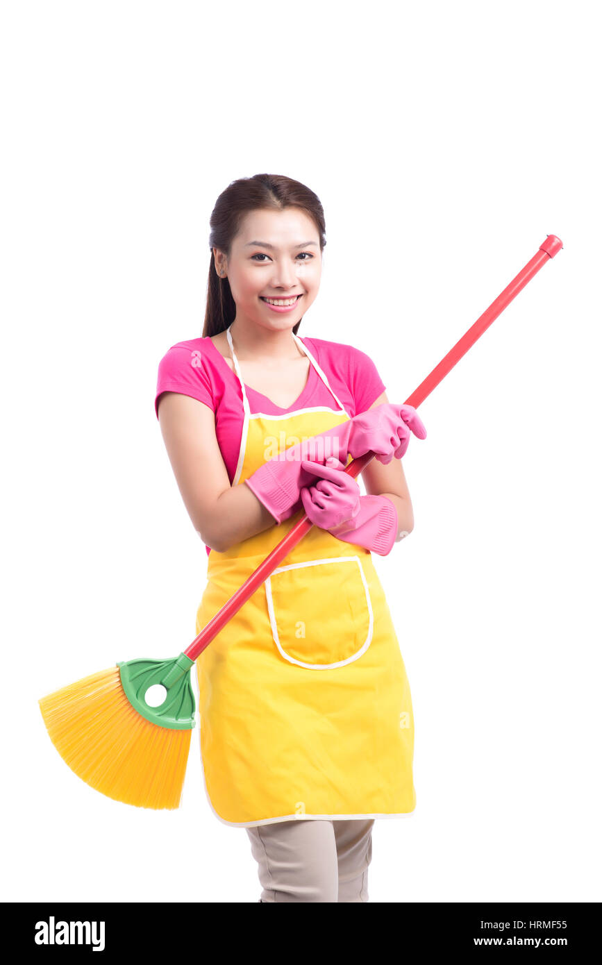 Black woman sweeping hi-res stock photography and images - Alamy