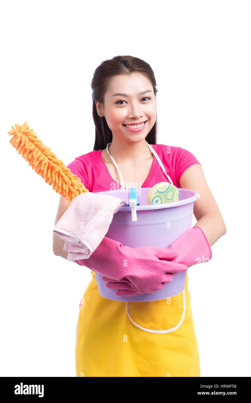 Woman scrubbing floor hi-res stock photography and images - Alamy