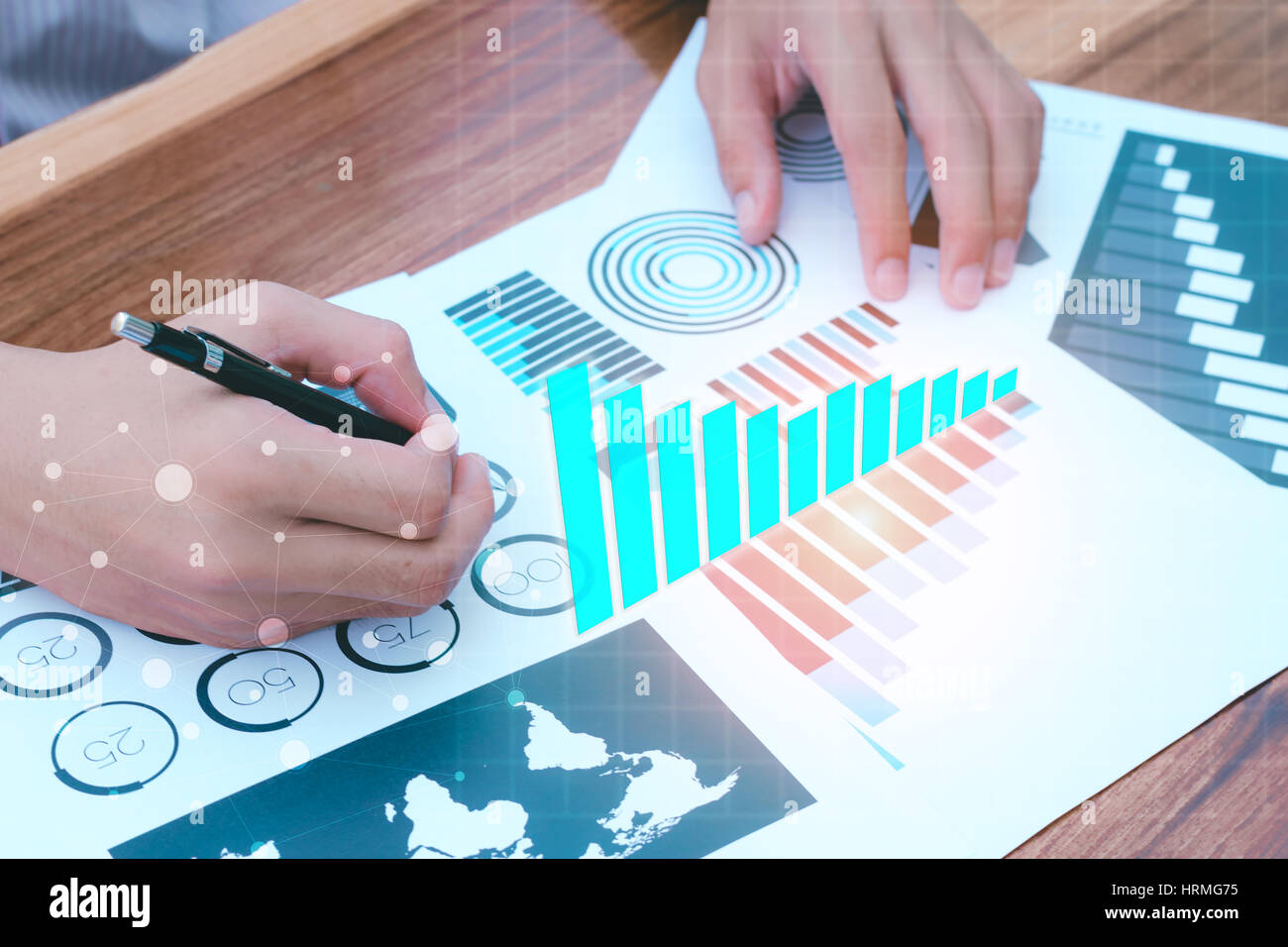 business statistics success concept : businessman analytics financial ...