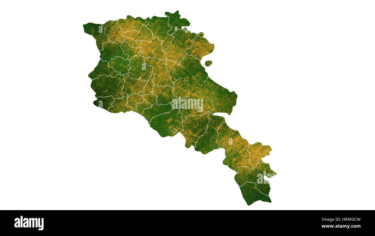 Armenia detailed country map visualization Stock Photo - Alamy